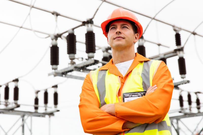 Thoughtful young engineer stock image. Image of distribution - 66518107