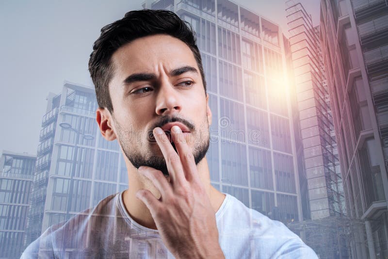 Thoughtful Young Engineer Standing and Thinking about the New Project ...