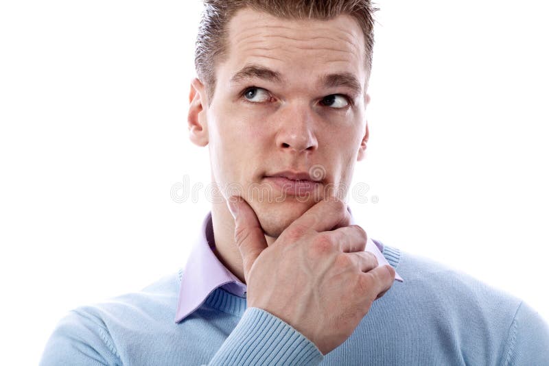Man Wondering stock image. Image of isolated, head, puzzled - 12111023