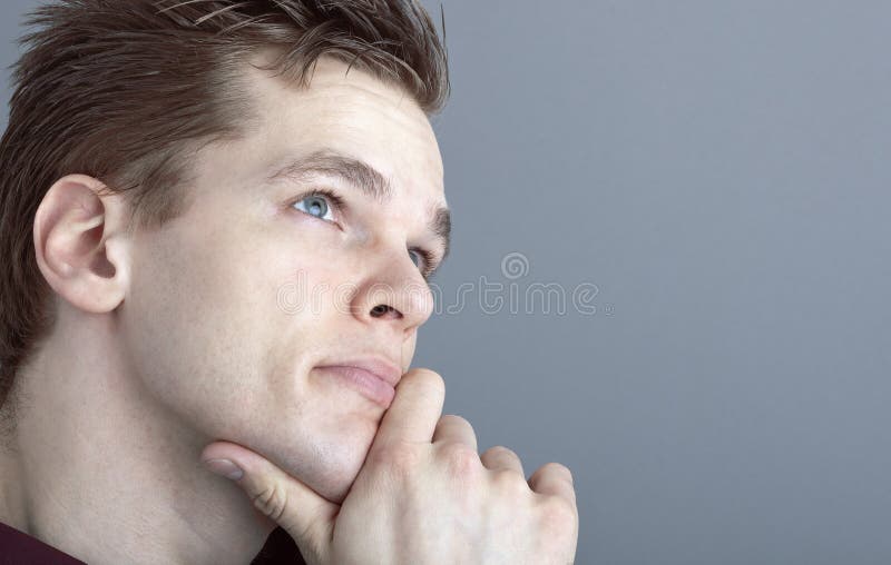 Thoughtful young man stock photo. Image of musing, young - 19443900
