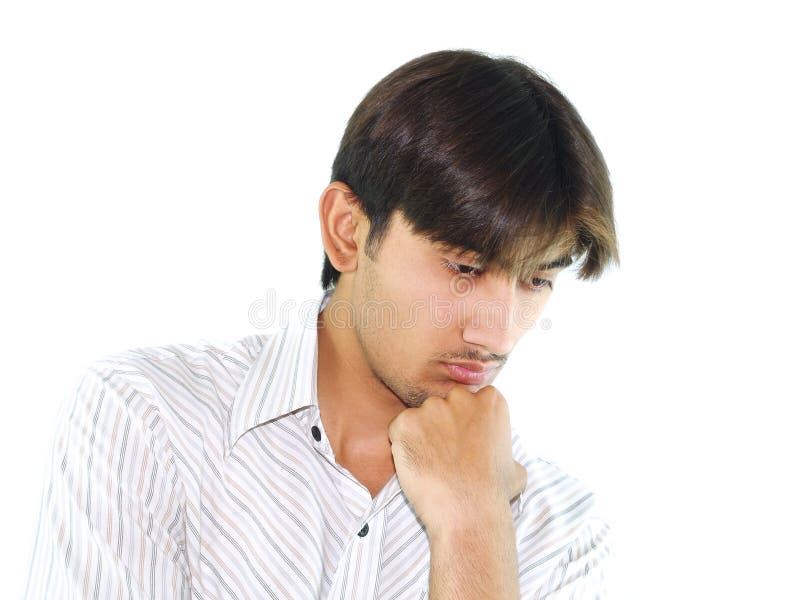 Thoughtful young man stock photo. Image of thinking, handsome - 21878756