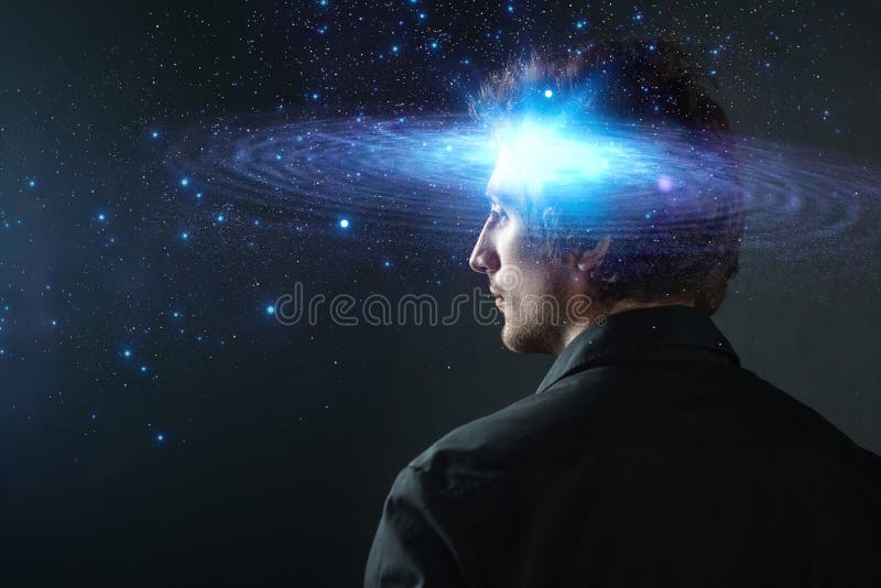 Young Man Brain and Thinking Concepts Stock Photo - Image of science ...