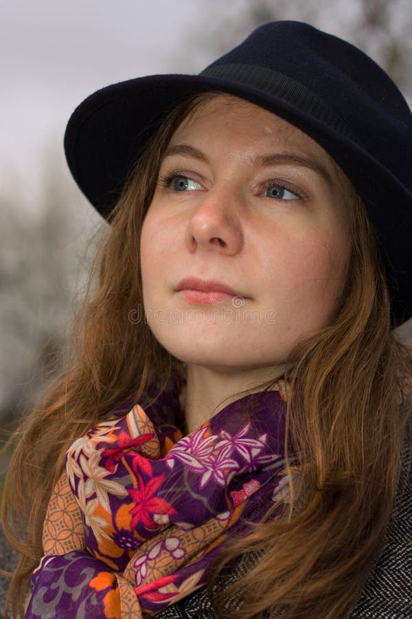 Dramatic Woman Looks at Sky Stock Image - Image of concerned, worried ...