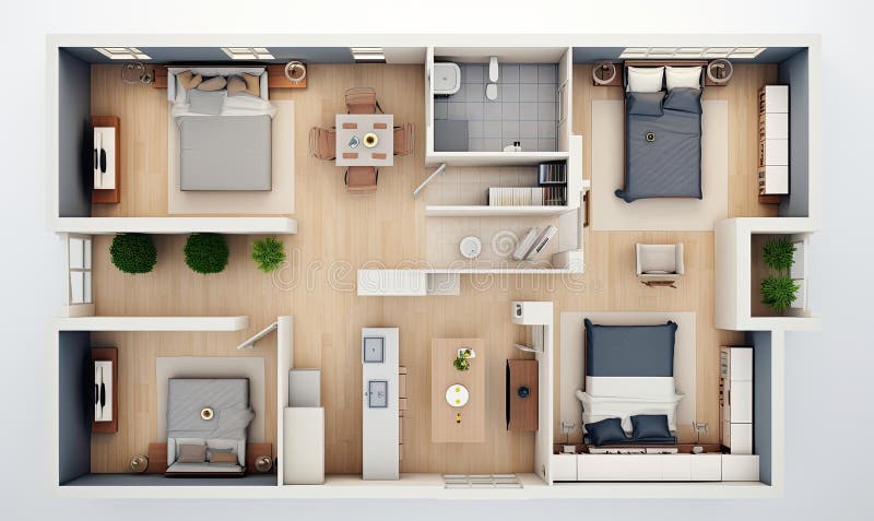 Floor Plan Two Bedroom Apartment Stock Illustrations – 373 Floor Plan Two Bedroom Apartment ...
