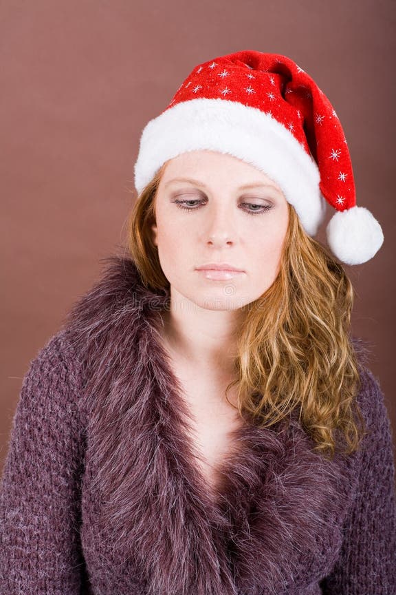 Thoughtfully Female Santa stock photo. Image of miss, female - 4954732