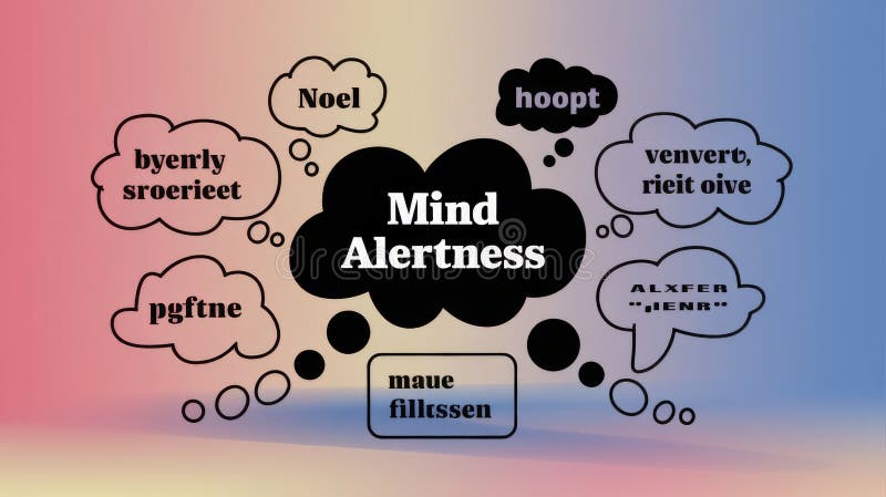 Thoughts Arranged in Graphics, Mind Alertness Word Cloud Concept Stock ...