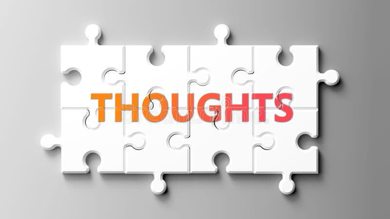 Thoughts Complex Like a Puzzle - Pictured As Word Thoughts on a Puzzle Pieces Stock Photo ...