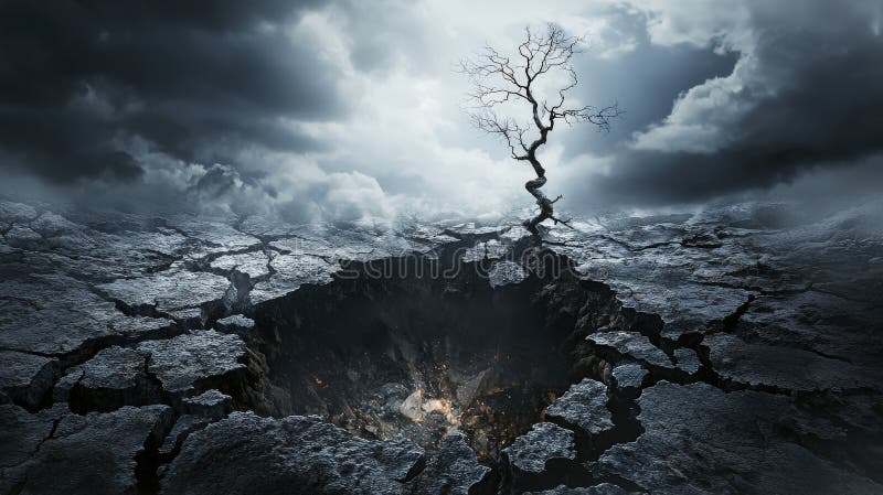 Thoughts Consuming Boundaries Desolate Landscape Surreal Imagery ...