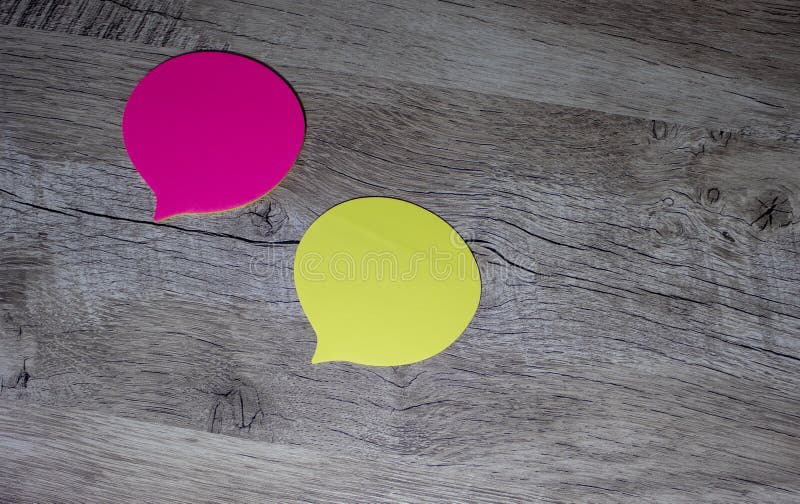 Thoughts in the Form of a Colored Paper Sticker. Speech Bubbles on a ...