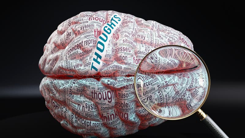 Thoughts in human brain stock image. Image of concepts - 247689635