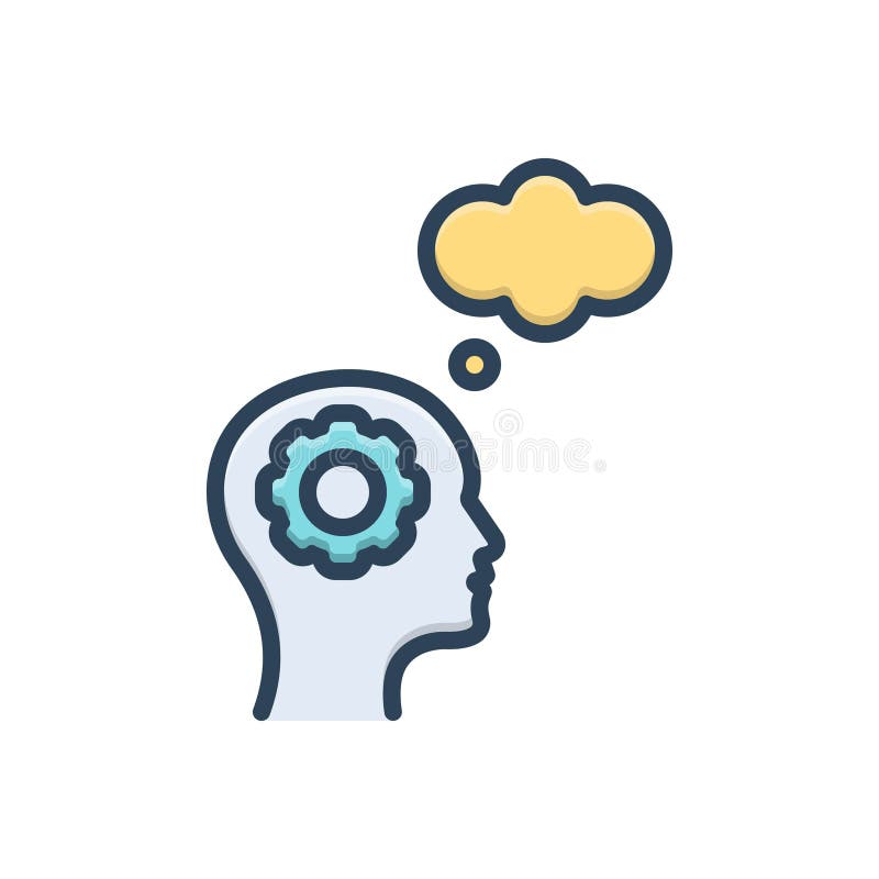 Color Illustration Icon for Thoughts, Idea and Think Stock Illustration ...