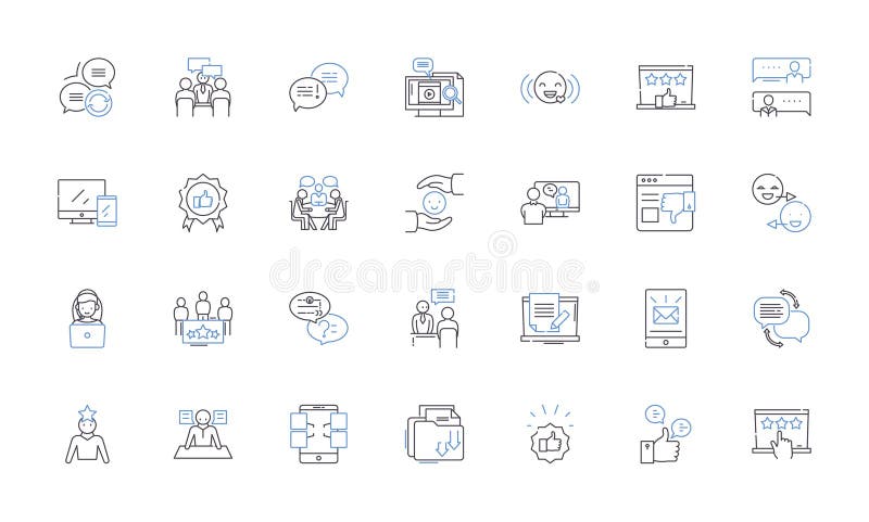 Thoughts Line Icons Collection. Meditation, Reflection, Contemplation ...