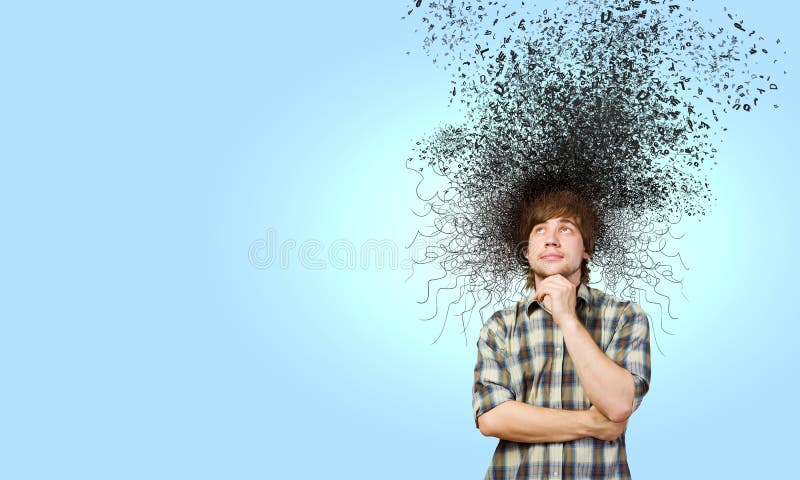 These Thoughts in My Head . Mixed Media Stock Photo - Image of person ...