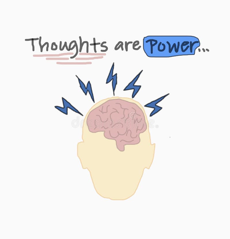 Thoughts are Power... stock illustration. Illustration of poster ...