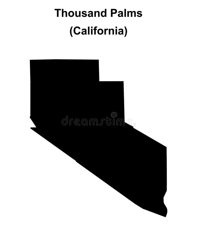 Thousand Palms outline map stock illustration. Illustration of detailed ...