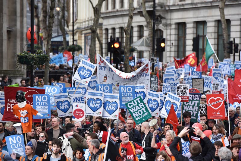 Thousands March in Support of the NHS Editorial Image - Image of ...
