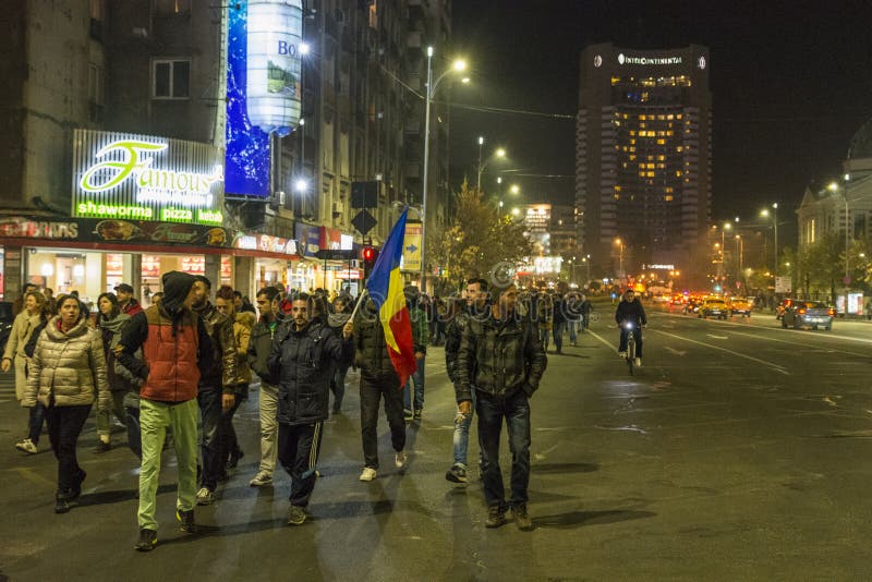 Thousands Protesters in Bucharest Editorial Photography - Image of ...