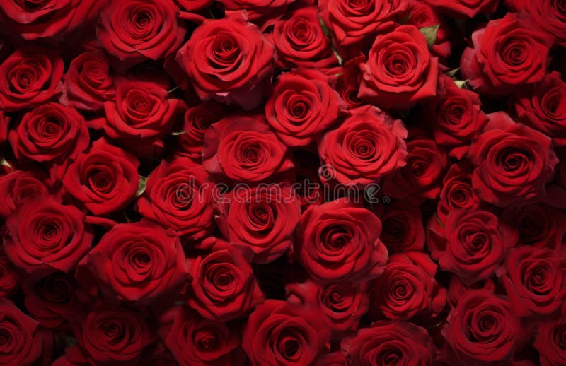 Thousands of Roses that are Very Red that are Shown Against a Flat ...