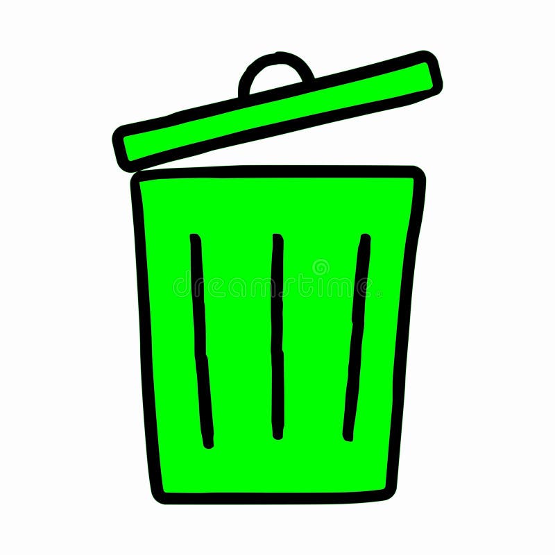 Thrash Bin Icon Design on White Background Stock Vector - Illustration ...