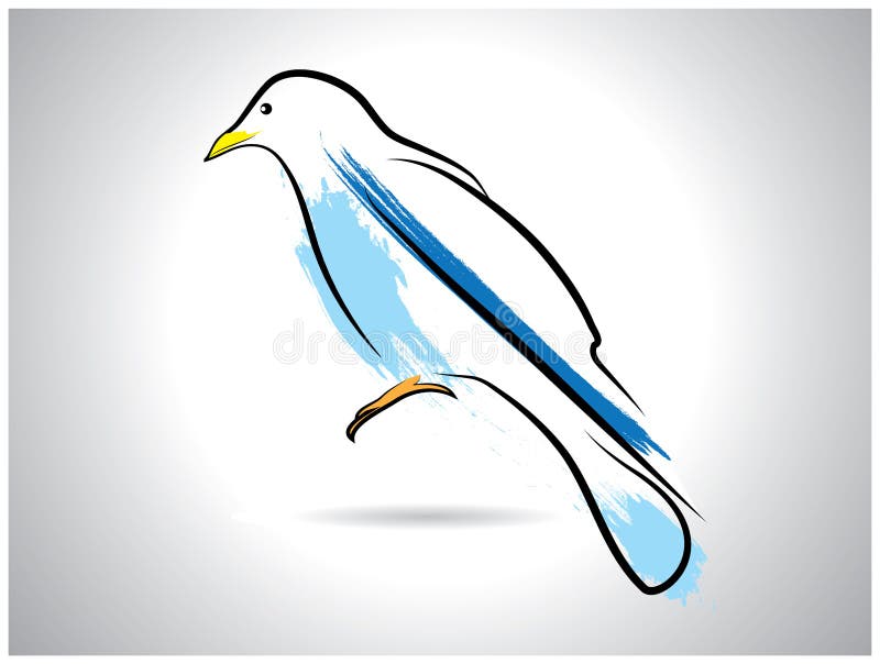 Thrash style bird drawing stock vector. Illustration of drawing - 45640942