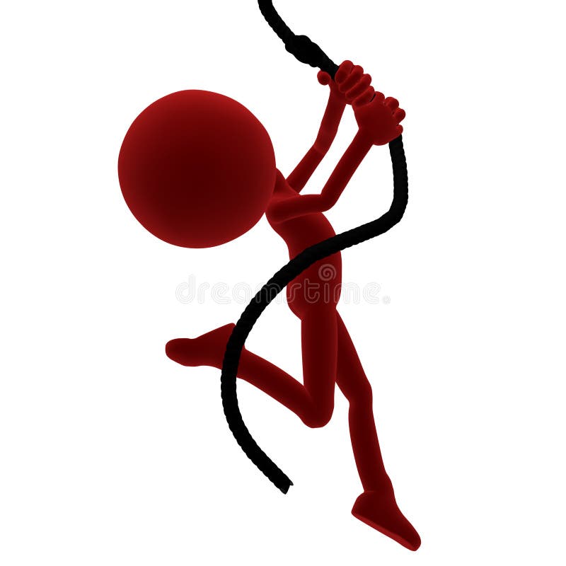 Man hanging by a thread stock illustration. Illustration of crash ...