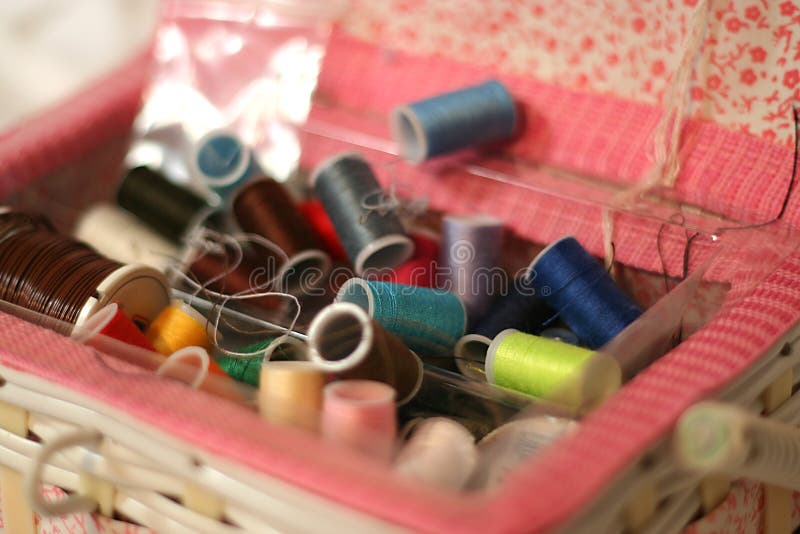 Thread Basket stock image. Image of needles, basket, patch - 2561015