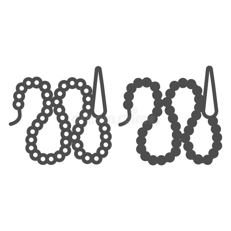 Thread with Beads and Needle Line and Solid Icon, Sewing Tools Concept ...