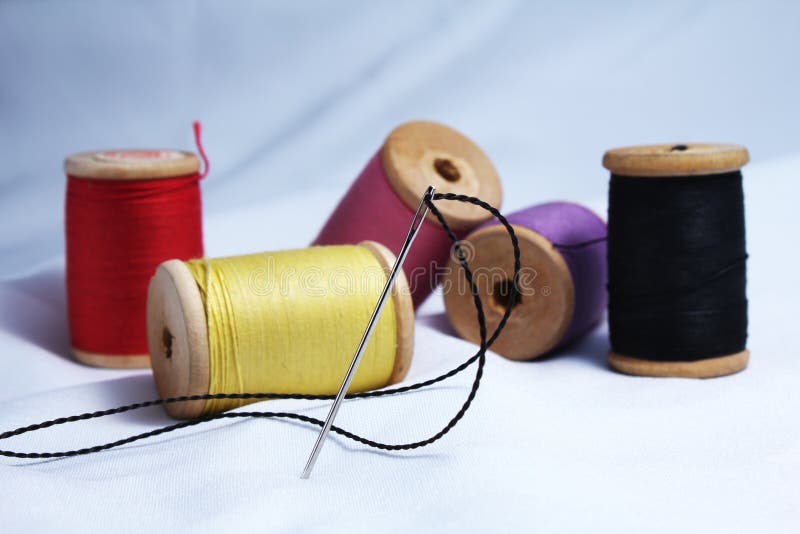 Spools of thread stock image. Image of embroidery, needlework - 19133403