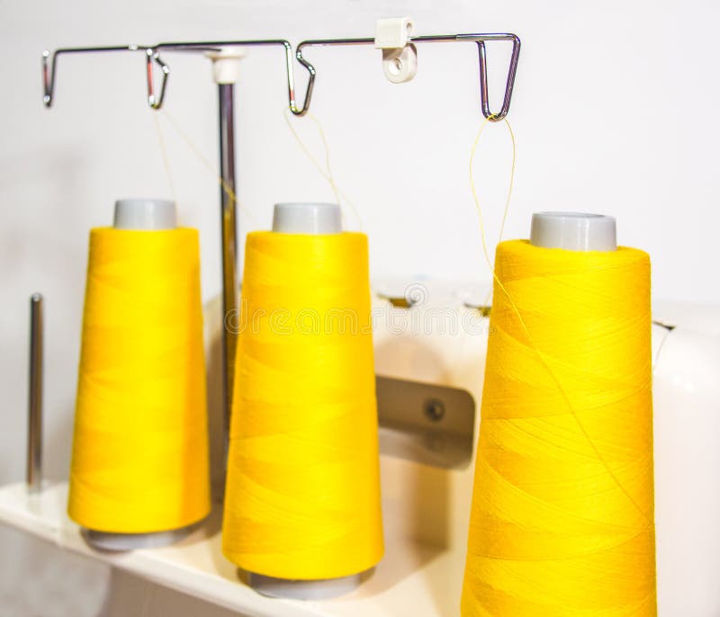 Thread Coils Installed on the Overlock Machine Stock Photo - Image of ...