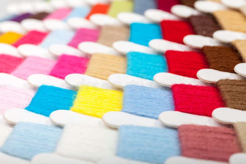 Thread sample color card stock photo. Image of palette - 141879210