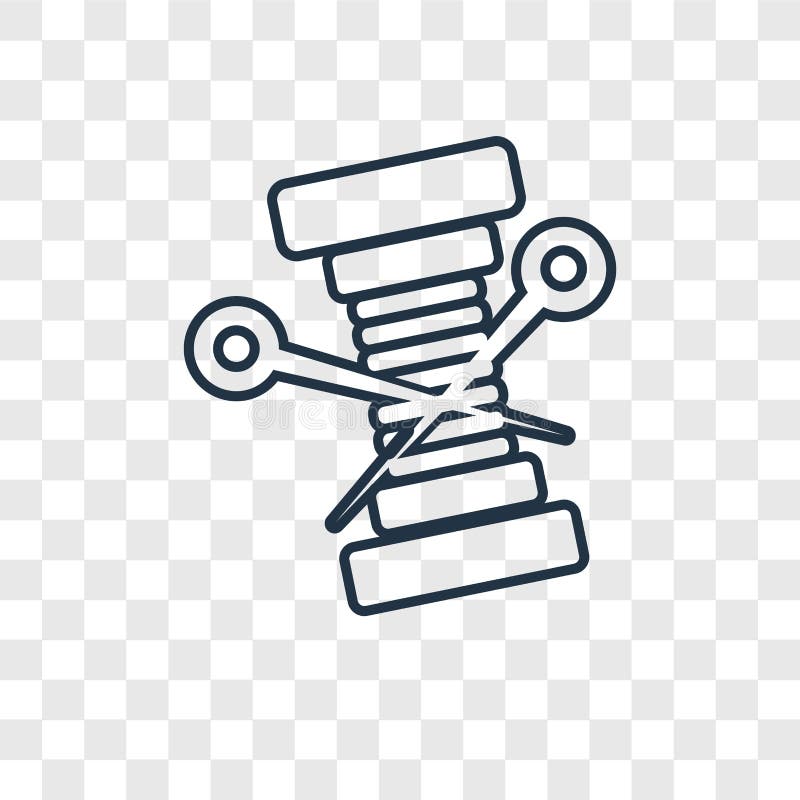 Thread Concept Vector Linear Icon Isolated on Transparent Background ...