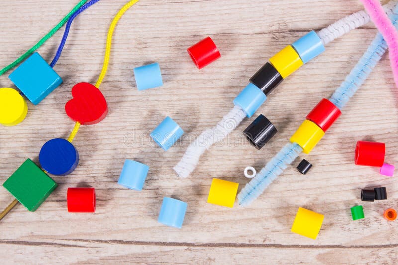 Thread, Creative Sticks and Beads Used To Making Bracelets, Learn ...