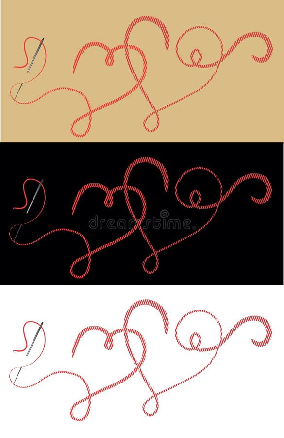 Thread embroidered hearts stock vector. Illustration of holiday - 35846087