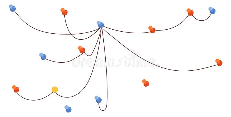 Thread Fixed with Thumb Tacks. Pin Connection Map Stock Vector ...