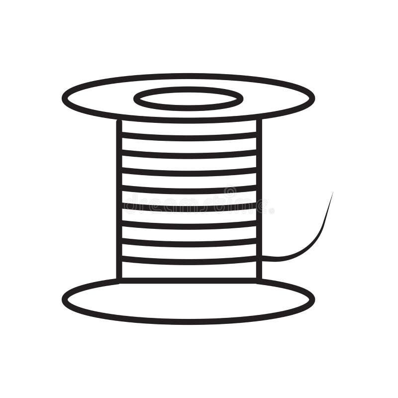 Thread Icon Vector Isolated on White Background, Thread Sign , Sign and ...