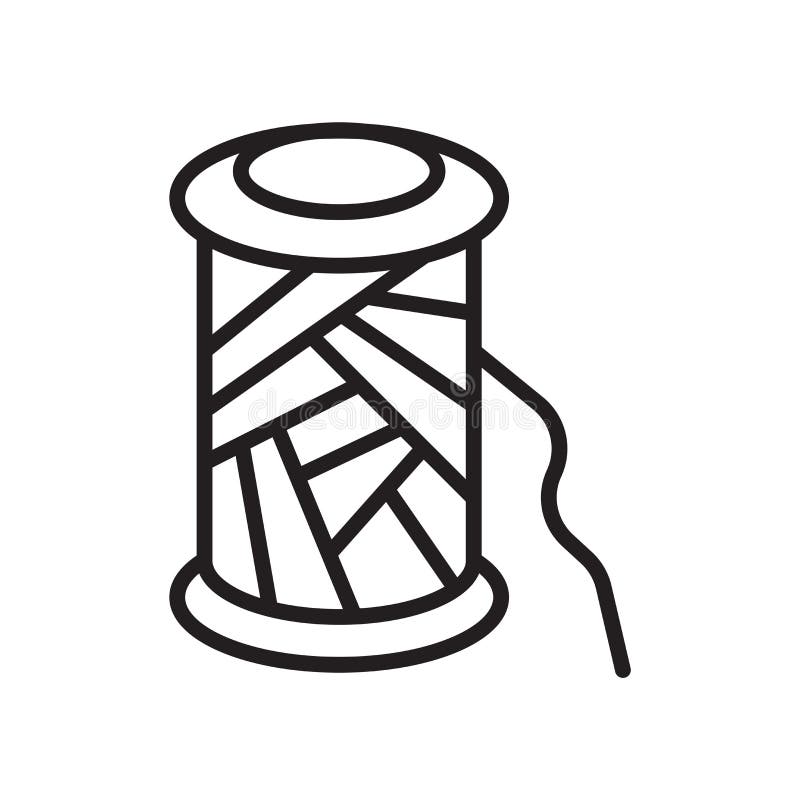 Thread Icon Vector Sign and Symbol Isolated on White Background, Thread ...