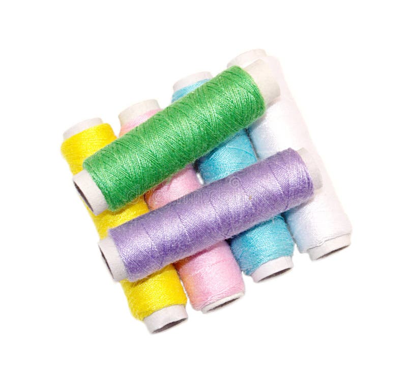 Thread Isolated on White Background Stock Image - Image of coil, reel ...
