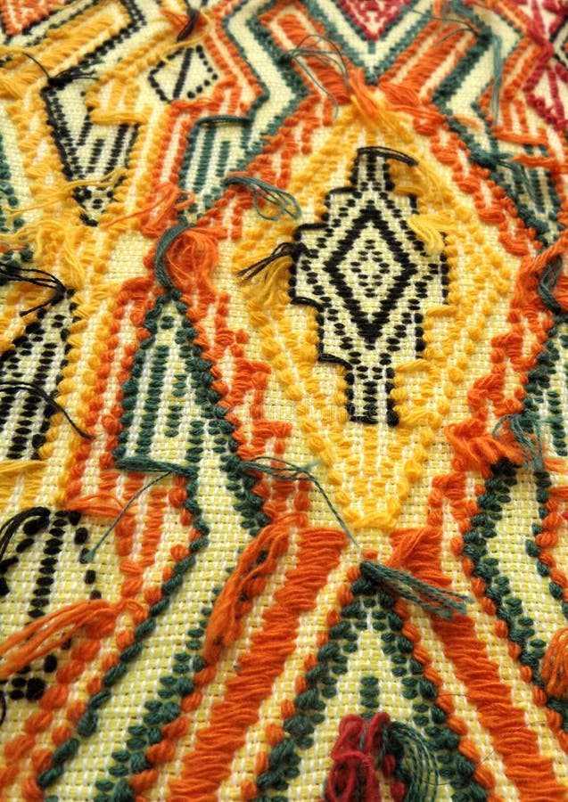Thread Knots on Back of Beautiful Hand Weaving Fabric Stock Image ...