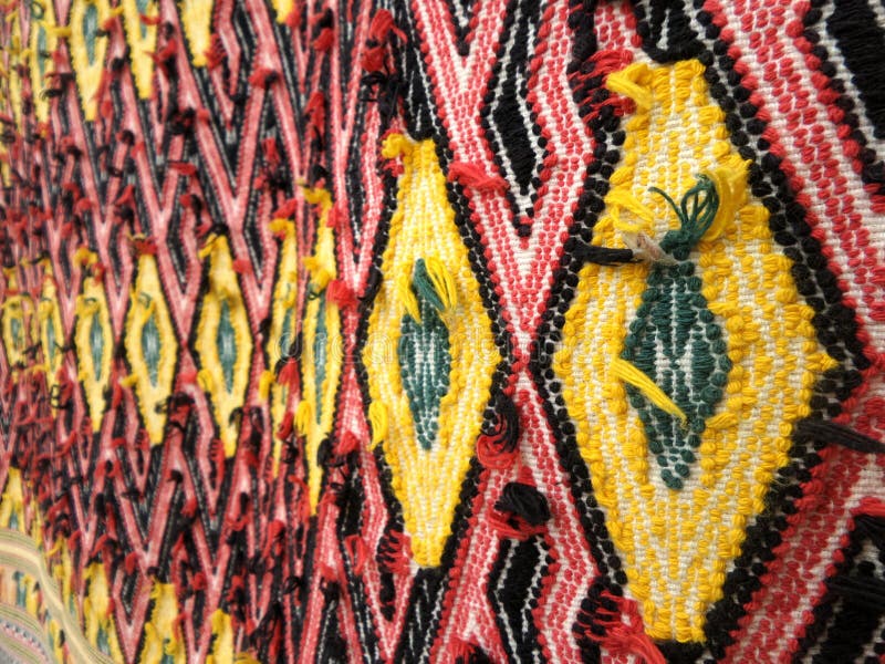 Thread Knots on Back of Beautiful and Typical Design Hand Weaving ...