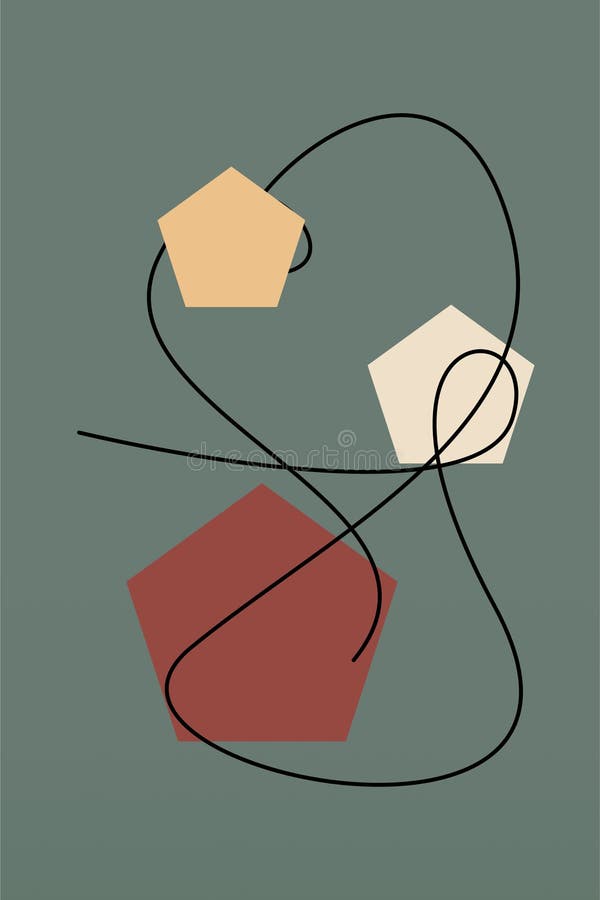 Thread Line Wall Art Decoration Stock Vector - Illustration of card ...