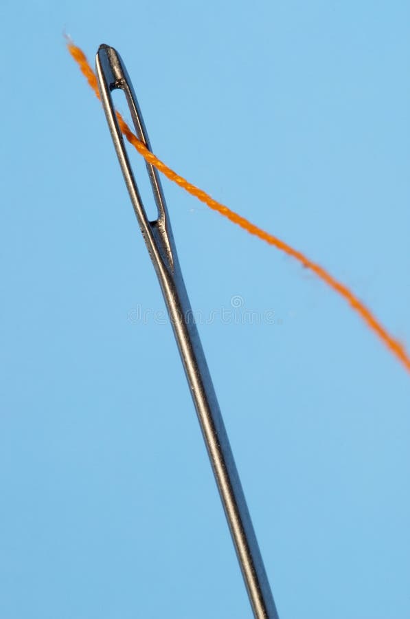 Thread a needle stock image. Image of cyan, tough, shallow - 11653675