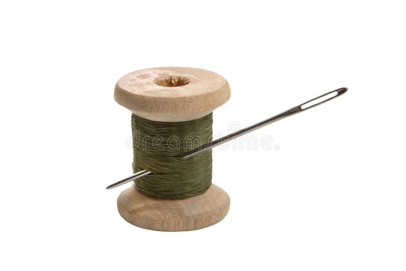 Thimble, needle and thread stock image. Image of tailoring - 210327