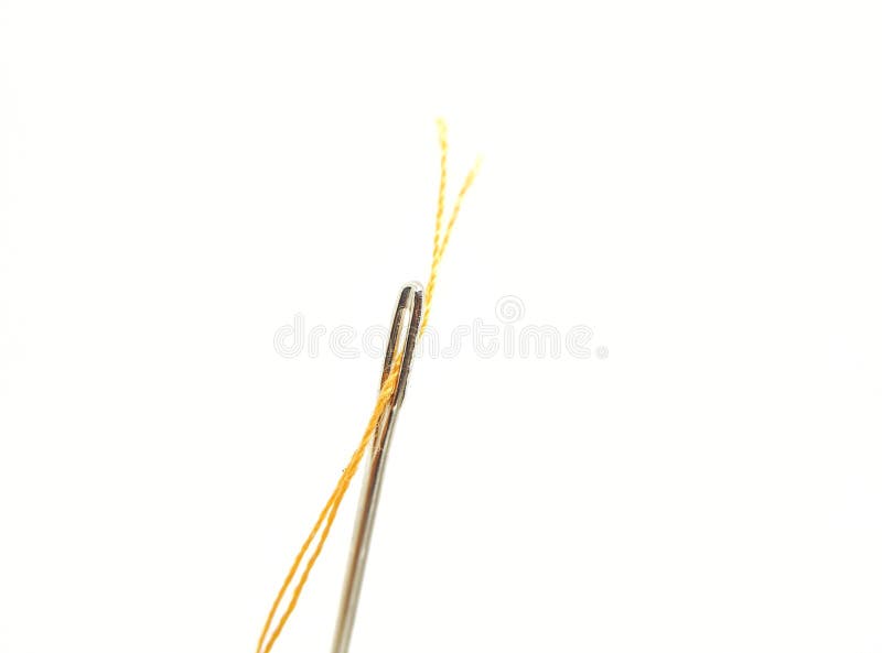 Thread in the needle hole stock image. Image of iron - 207545873