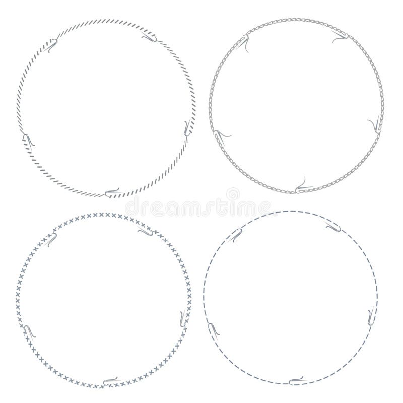 Thread with Needle Round Circle Border or Frame Set for Your Design ...