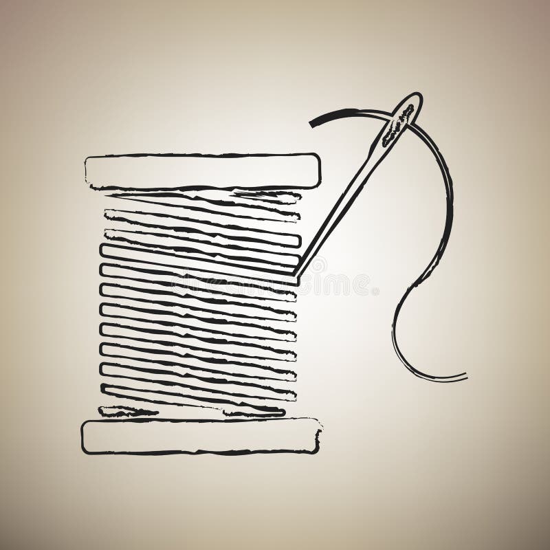 Thread with Needle Sign Illustration. Vector Stock Vector ...