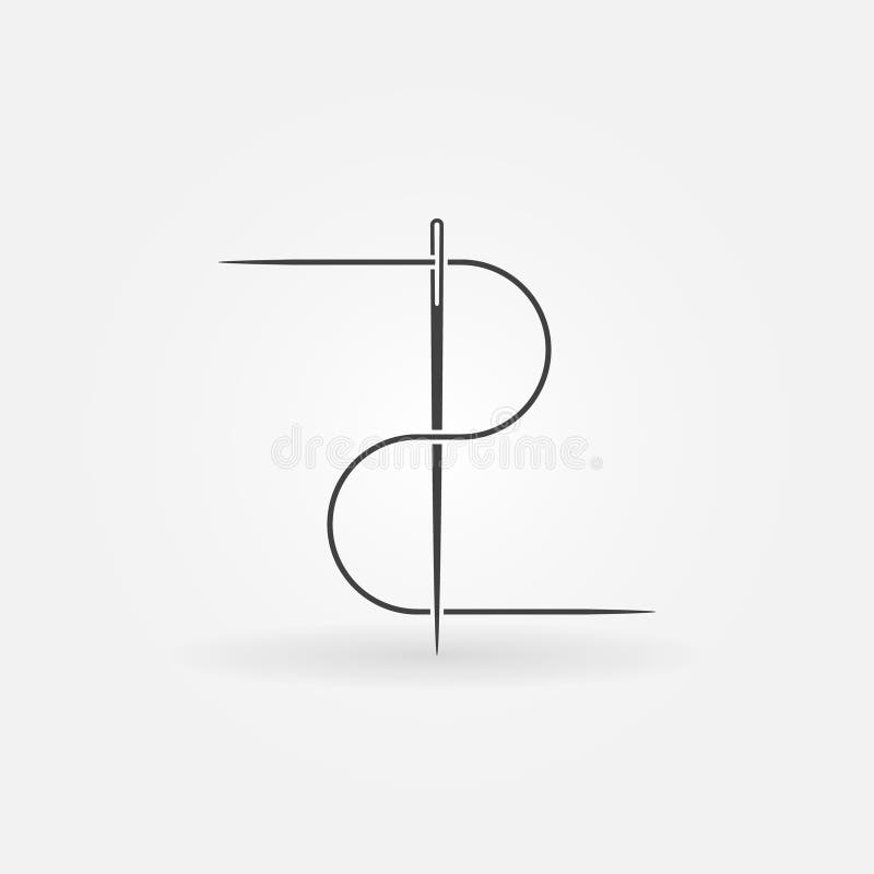 Thread and Needle Vector Icon or Symbol Stock Vector - Illustration of ...