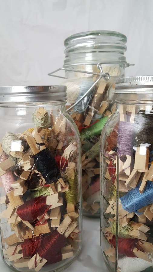 Thread Organization in Madon Jars Stock Photo - Image of organization ...