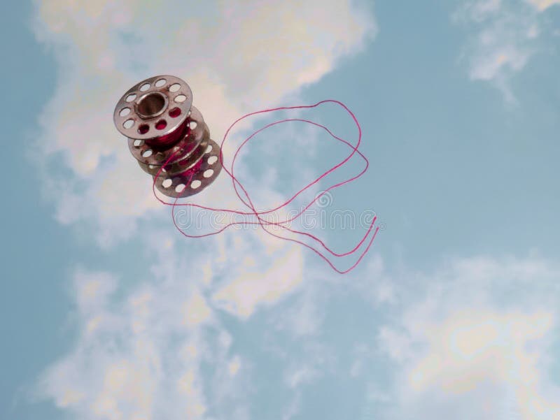 Thread in Pink Color Presented with Glass Sky Stock Image - Image of ...