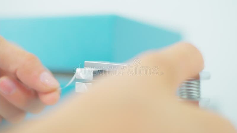 Thread for Plastic Sack Bags is Installed To Strength Test Machine ...