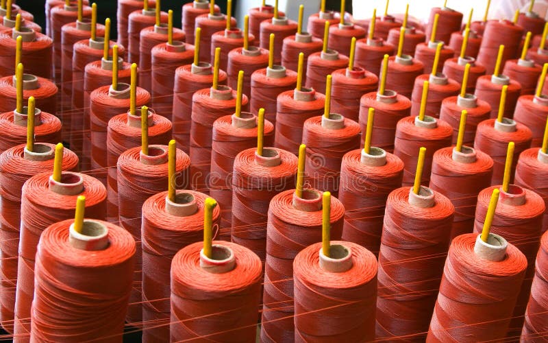 Thread in red color stock image. Image of security, fiber - 21172401